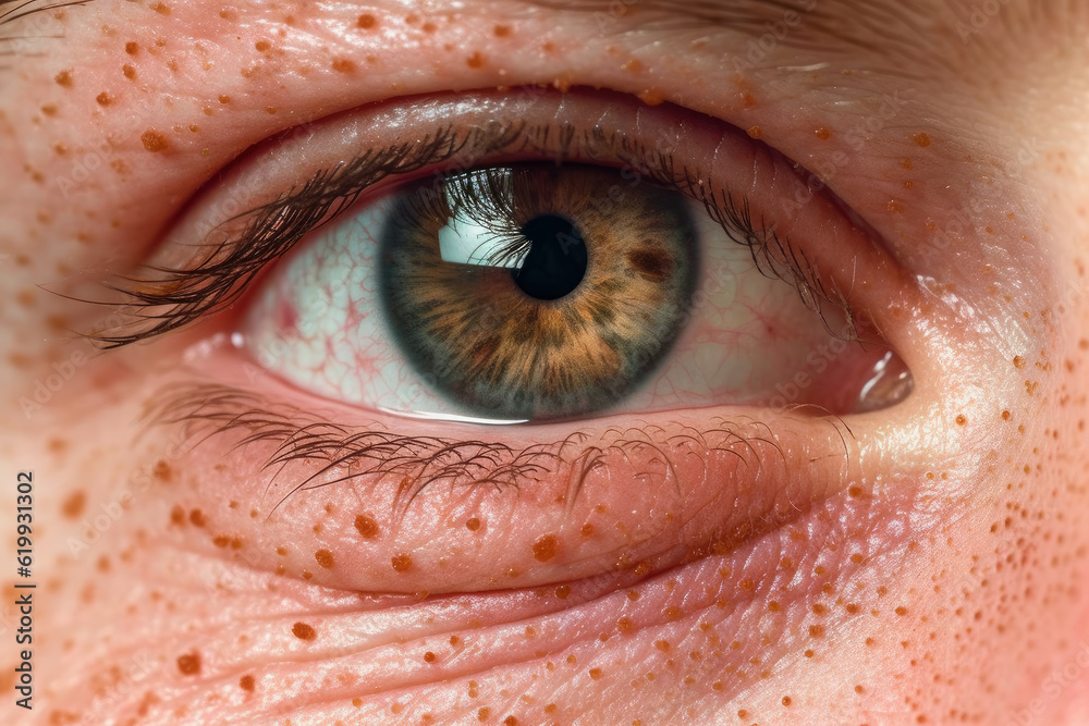 Infectious or viral skin disease, red pimples, blisters, rash and ...