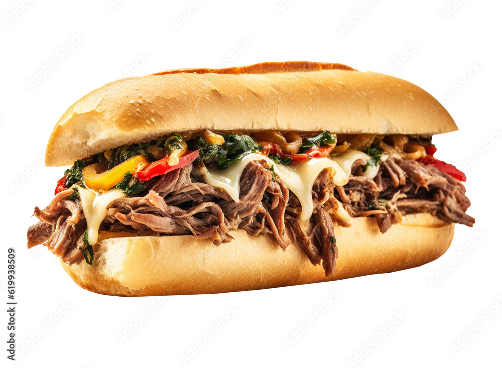Italian Beef Sandwich on transparent background. Generative AI. Stock ...