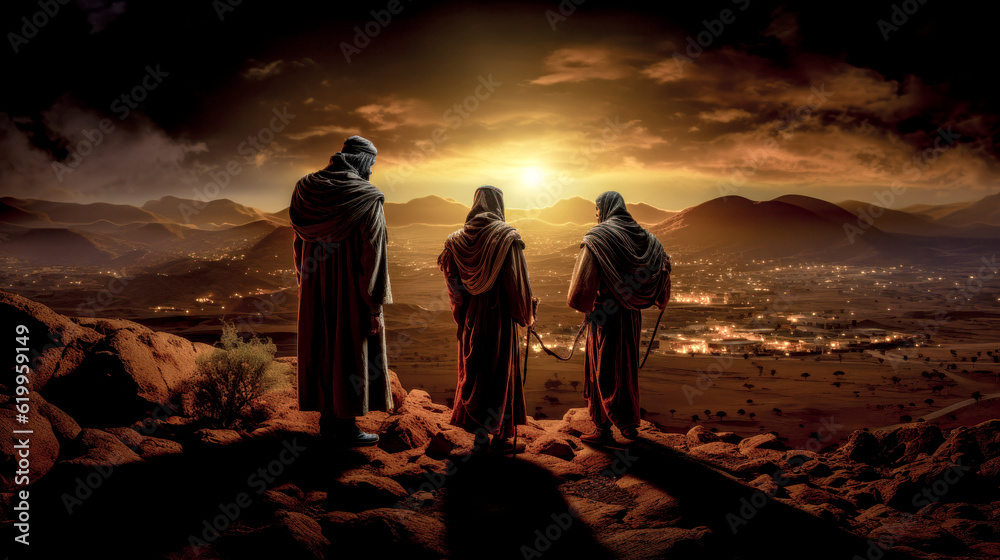 Epiphany Bethlehem Three Wise Men on their Way to Bethlehem Mary and ...