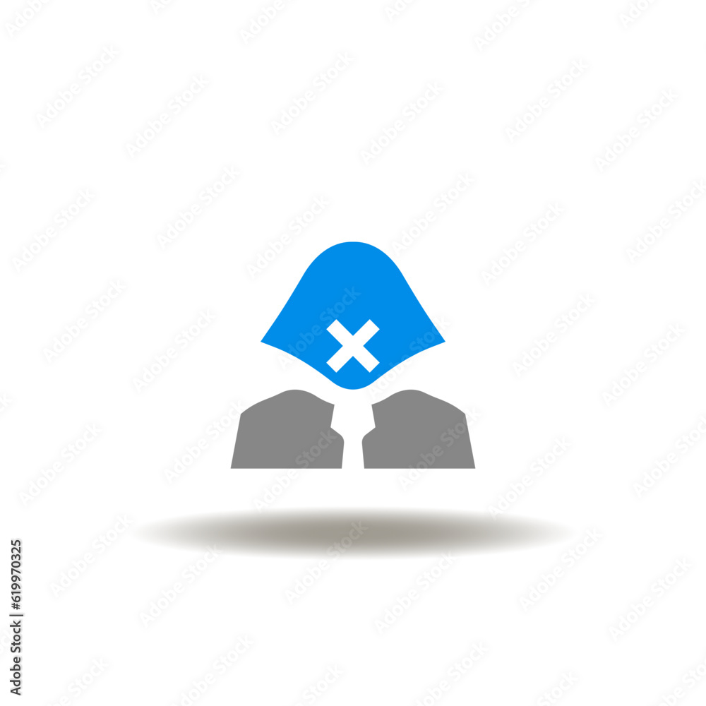 Vettoriale Stock Vector illustration of woman and cross mark instead of ...