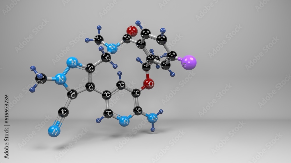 Lorlatinib molecule. Molecular structure of Lorbrena, an oral ...
