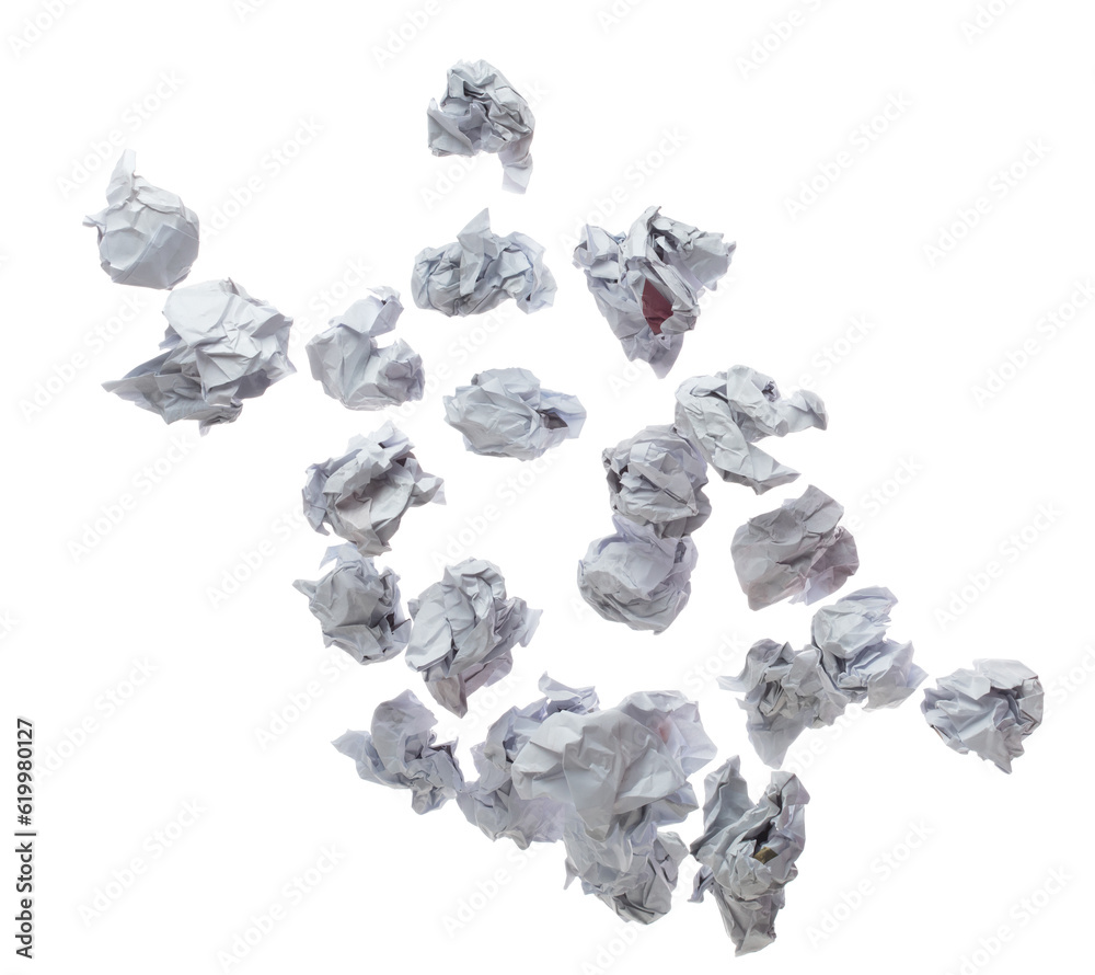 Crumpled paper ball is symbol of frustration discarded ideas, isolated ...