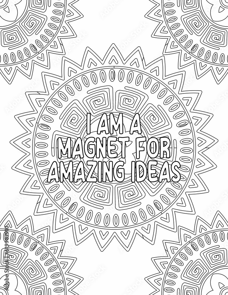 Motivational Coloring sheet , Mandala Coloring Pages for Self ...