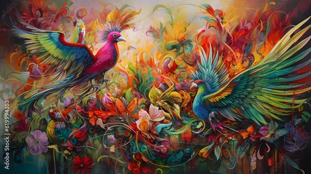 psychedelic peacock feather background generative art Stock ...