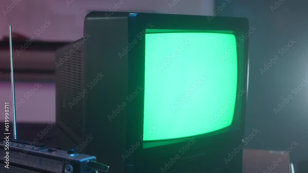 Vintage Retro Television from 80s 90s With Green Screen Stock Video ...