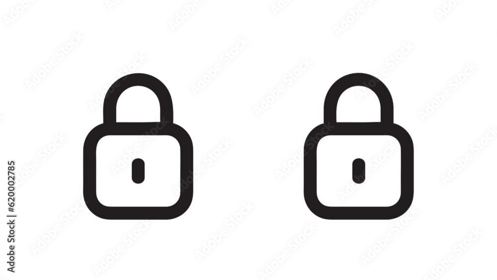 Simple lock and unlock sign. Security and password icon. Shape ...