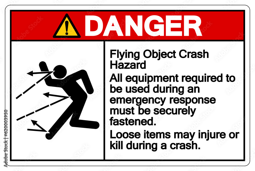 Vetor de Danger Flying Object Crash Hazard Symbol Sign ,Vector ...