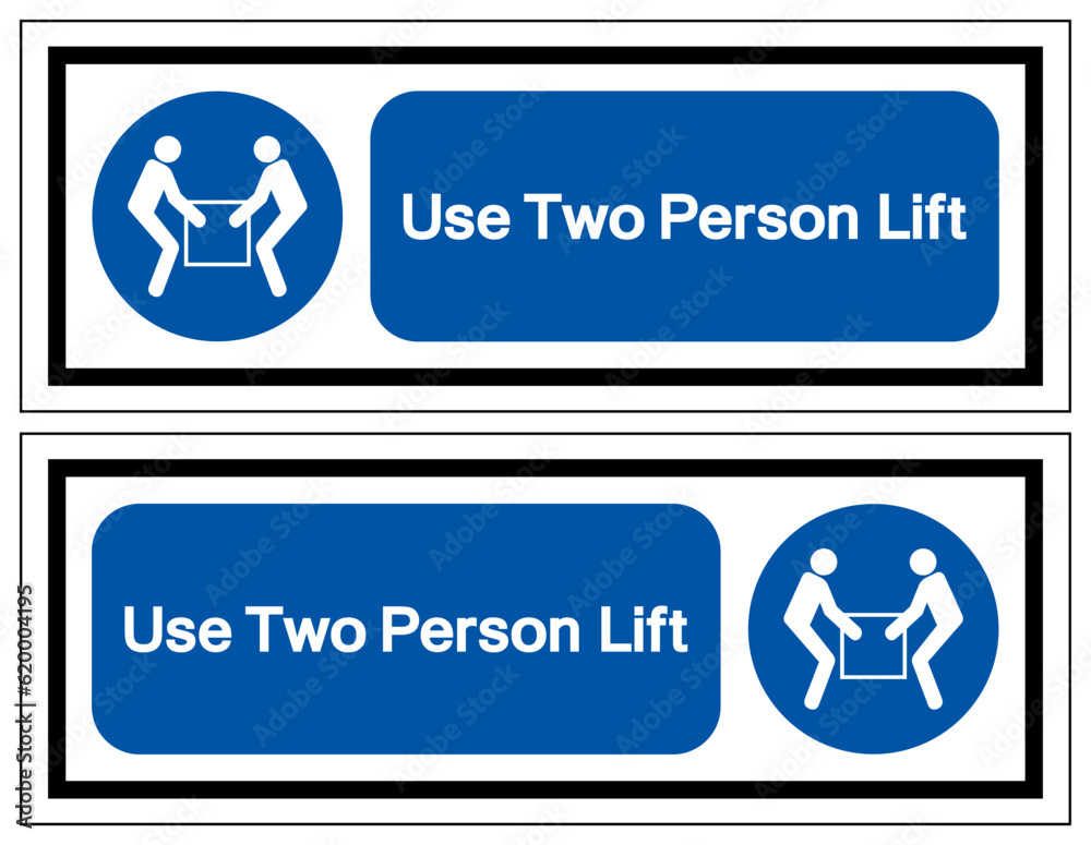 Use Two Person Lift Symbol Sign,Vector Illustration, Isolated On White ...