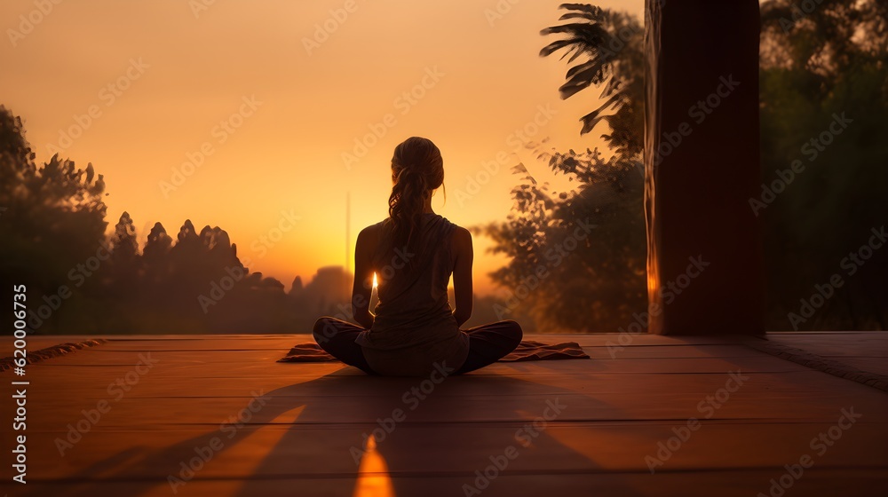 person meditating in yoga heart healing pose trying to reach the ...