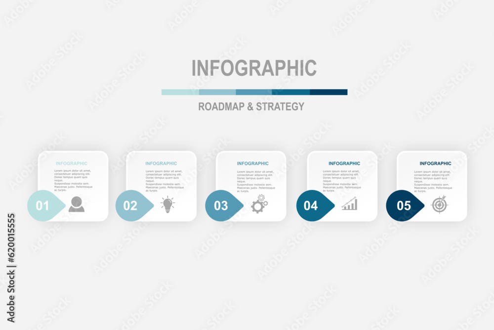 infographic elements template, business concept with , 5 steps ...