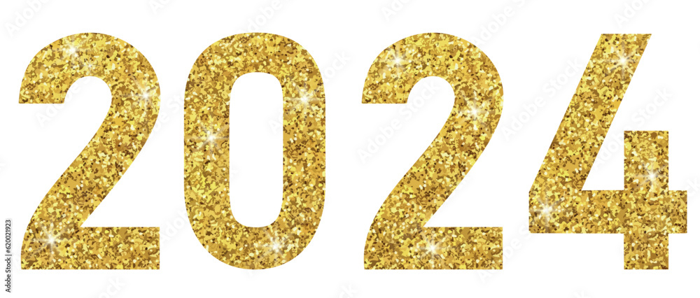 numbers 2024 made of glitter on transparent background Stock Vector ...