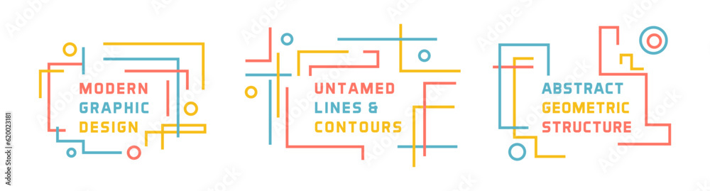 Modern graphic design text boxes. Set of abstract vector art ...