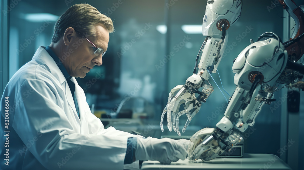 medical robot assists the human doctor Stock Illustration | Adobe Stock