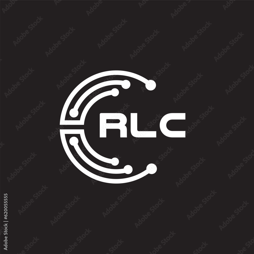 RLC letter technology logo design on black background. RLC creative ...