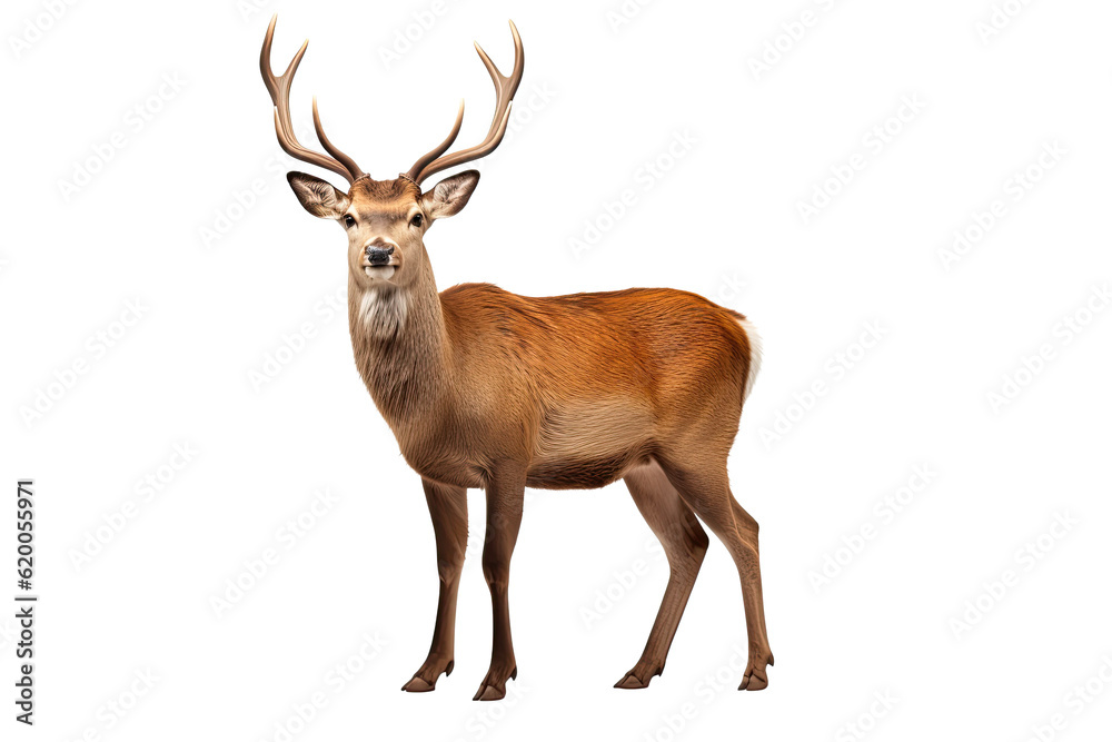 deer on transparent background (PNG). Generative AI. Stock Illustration ...
