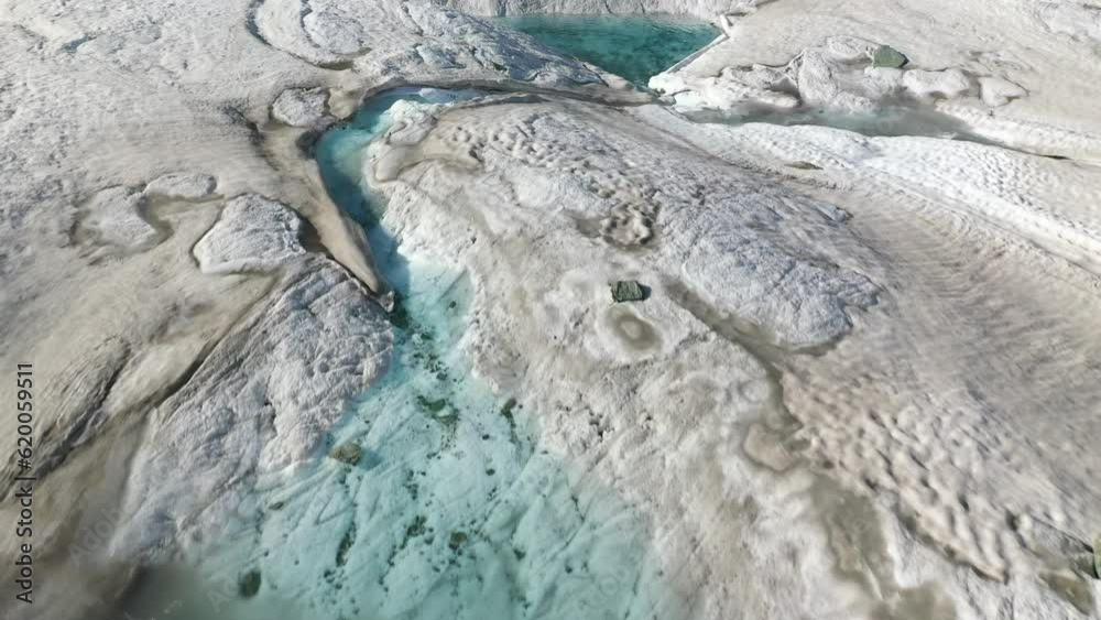 Aerial footage, Rakaposhi Pakistan. Cinematic downward angle on glacier ...