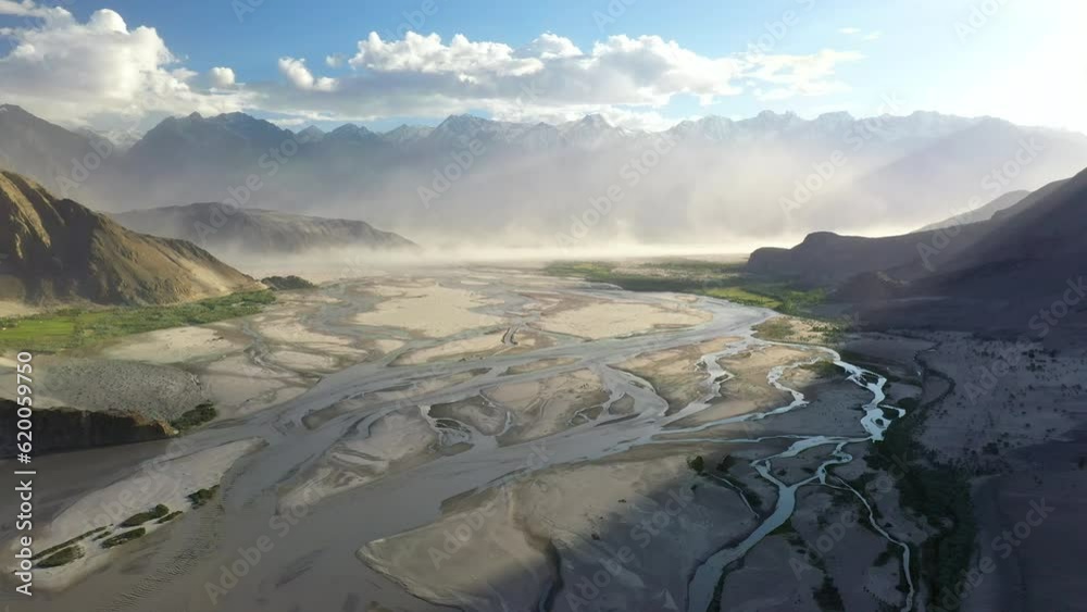 Drone, Skardu Valley located in Gilgit-Baltistan, Pakistan. Wide ...