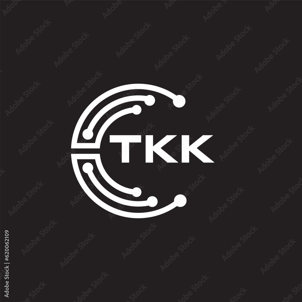 TKK letter technology logo design on black background. TKK creative ...
