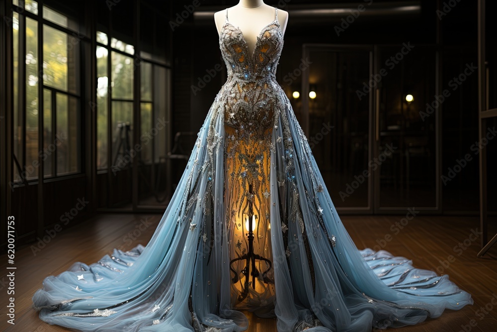 Stunning formal dress adorned with shimmering crystals, transforming ...