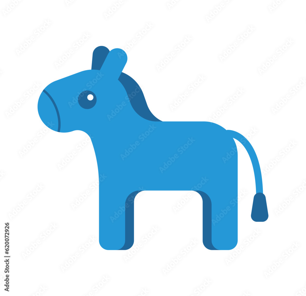 Illustration of cute blue donkey. USA Democratic Party symbol. Clipart ...