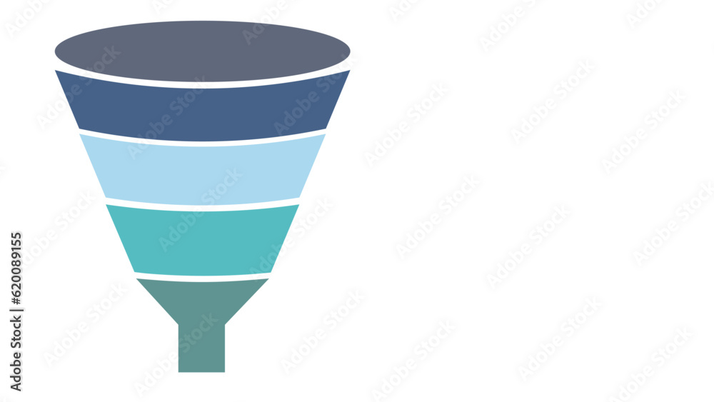Blank company process funnel chart infographic template as vector with ...