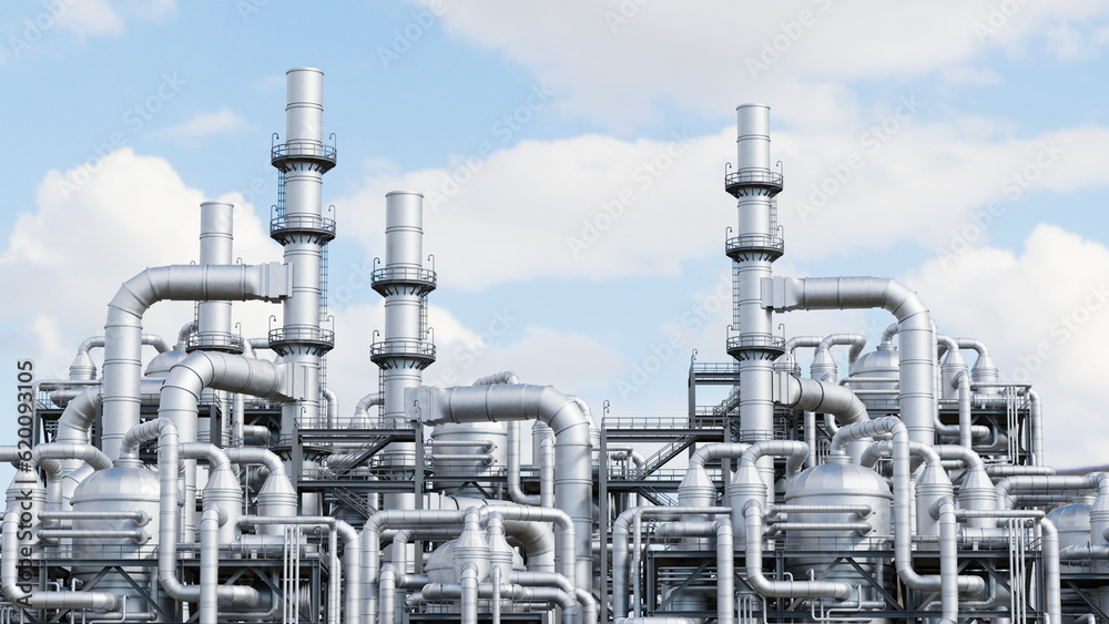 Industrial factory pipeline steel gas oil petroleum petrochemical ...