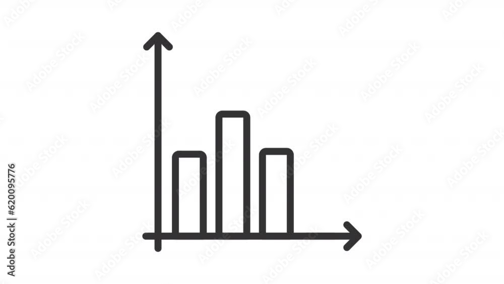 Animated combo chart line icon. Vertical bars animation. Connecting ...