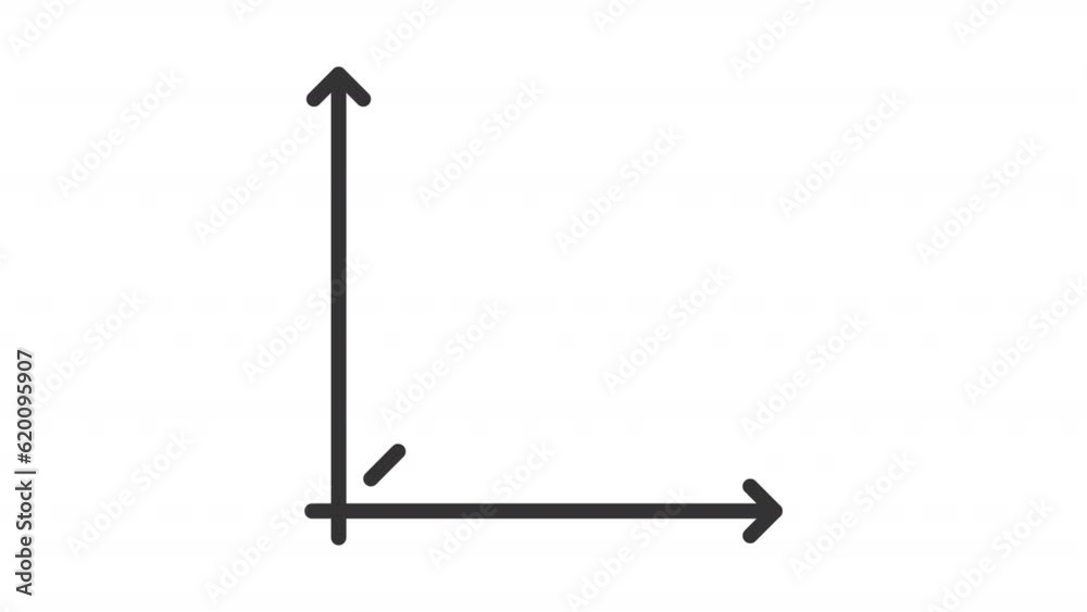 Animated arrow chart line icon. Growth strategy animation. Annual ...