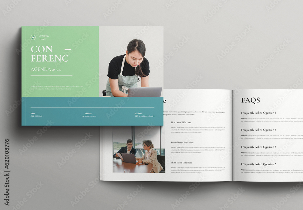 Conference Agenda Template Landscape Stock Template | Adobe Stock