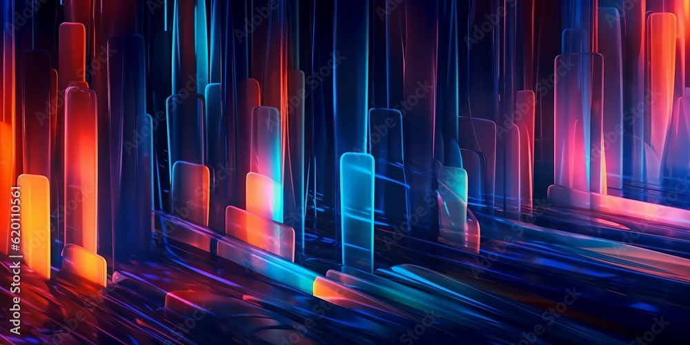 Abstract digital art composition featuring vibrant and colorful lines ...