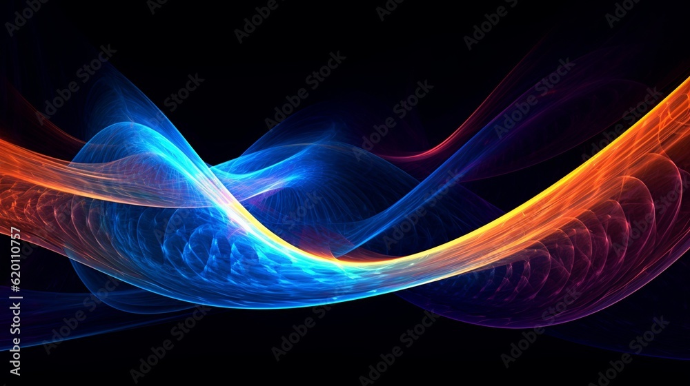 Abstract digital art composition featuring vibrant and colorful lines ...