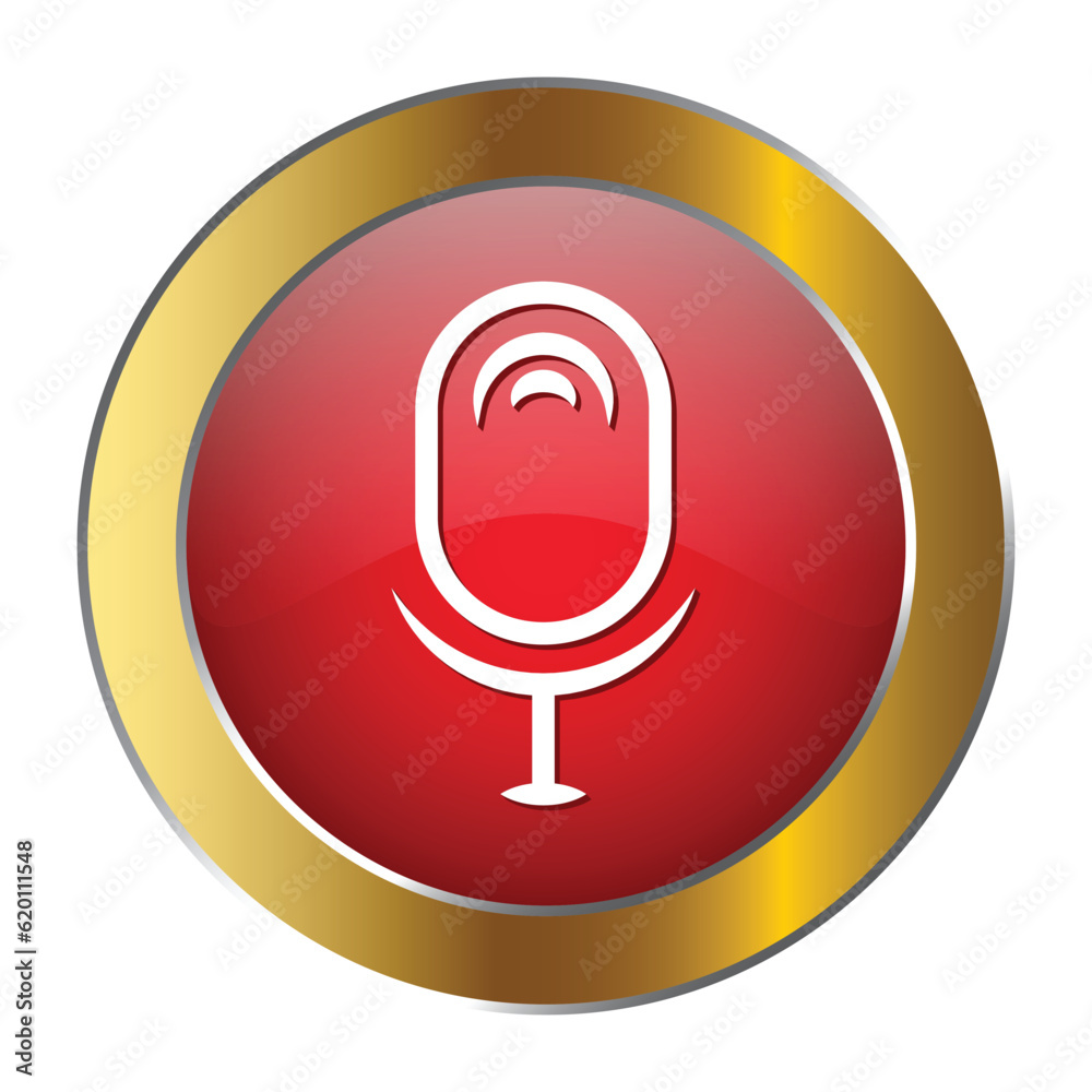 Microphone Icon Vector, Voice On Air Button, Podcast Icon, Broadcast ...
