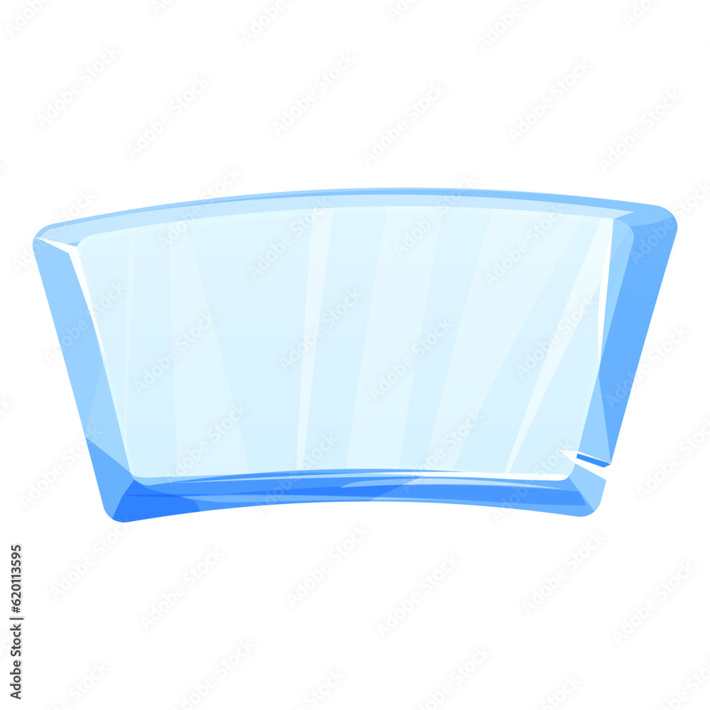 Ice button, frozen frame, level menu in cartoon style isolated on white ...