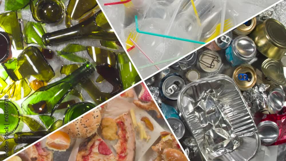 Responsible Consumption and Recycling. Loop. The multiscreen shows four ...