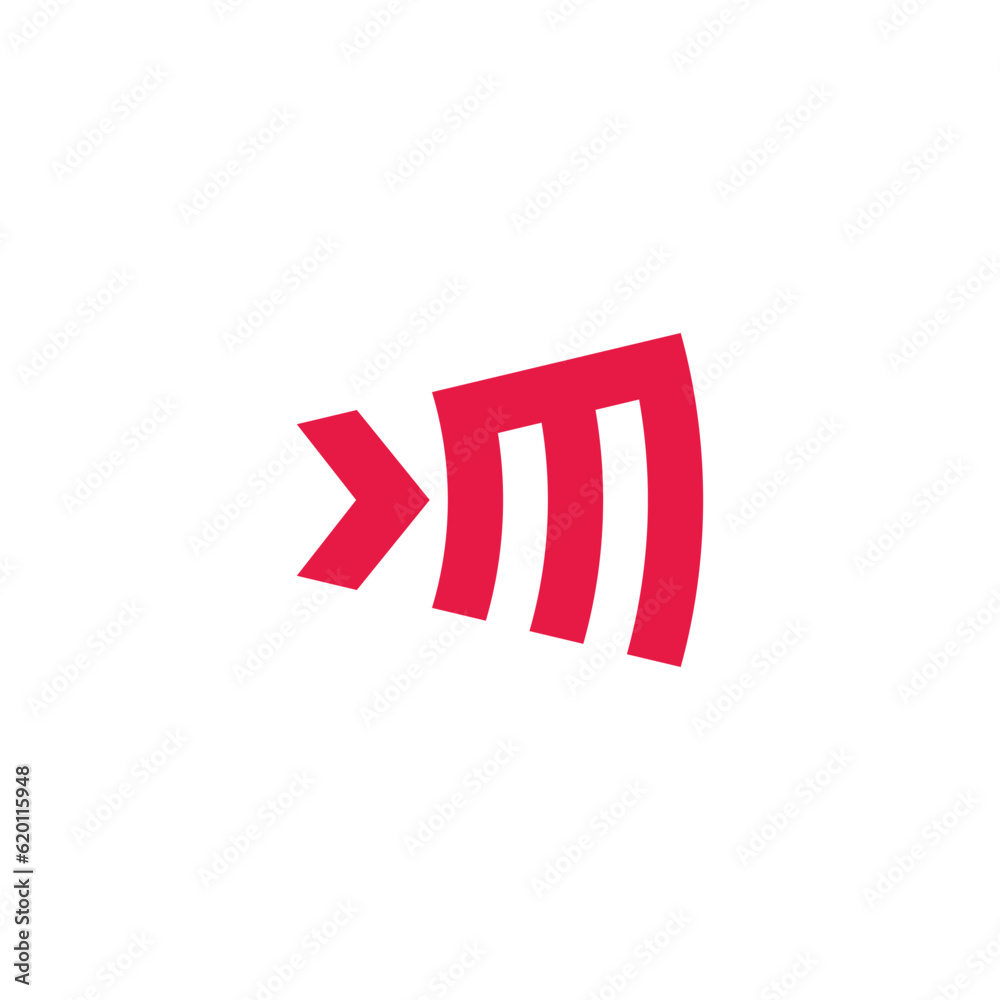 letter m motion run arrow simple logo vector Stock Vector | Adobe Stock