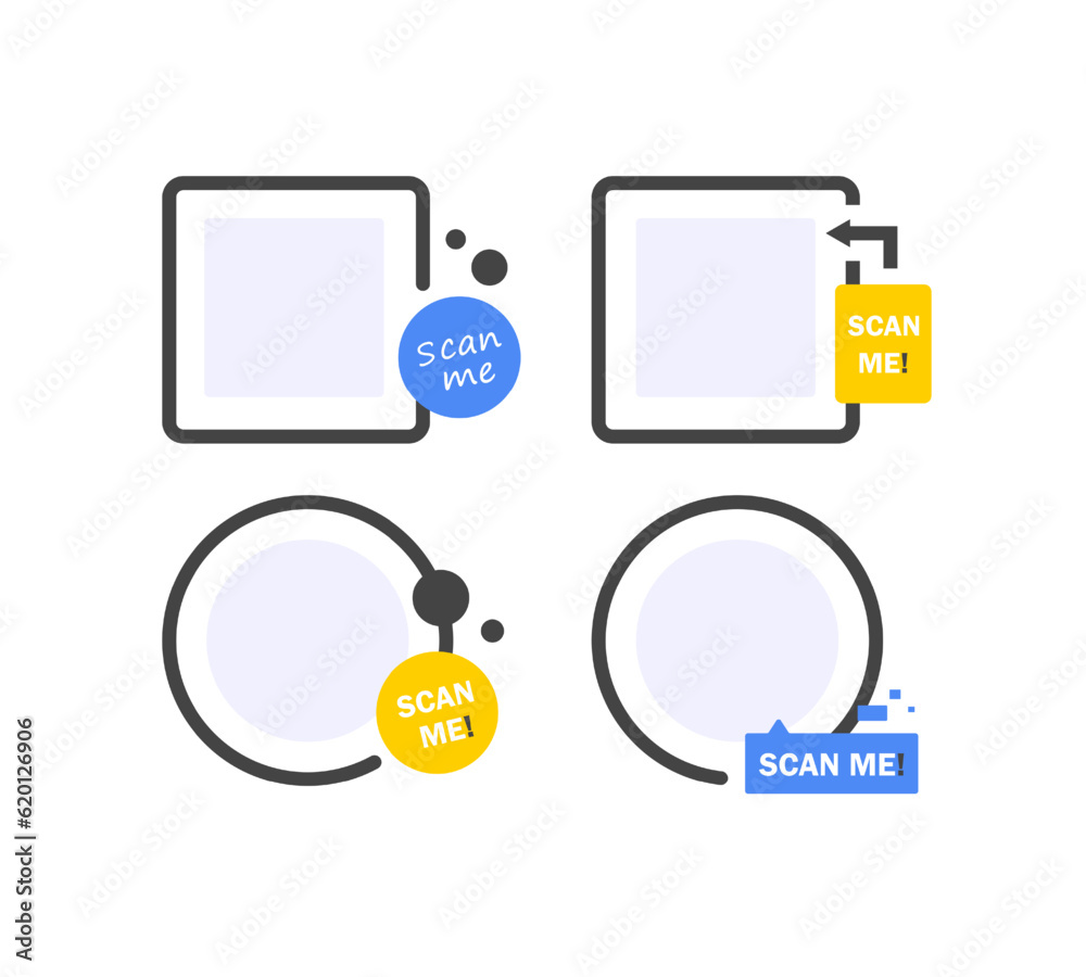 Qr Code Scan Icon Set Scan Me Frame Qr Code Scan For Smartphone Qr Code For Mobile App