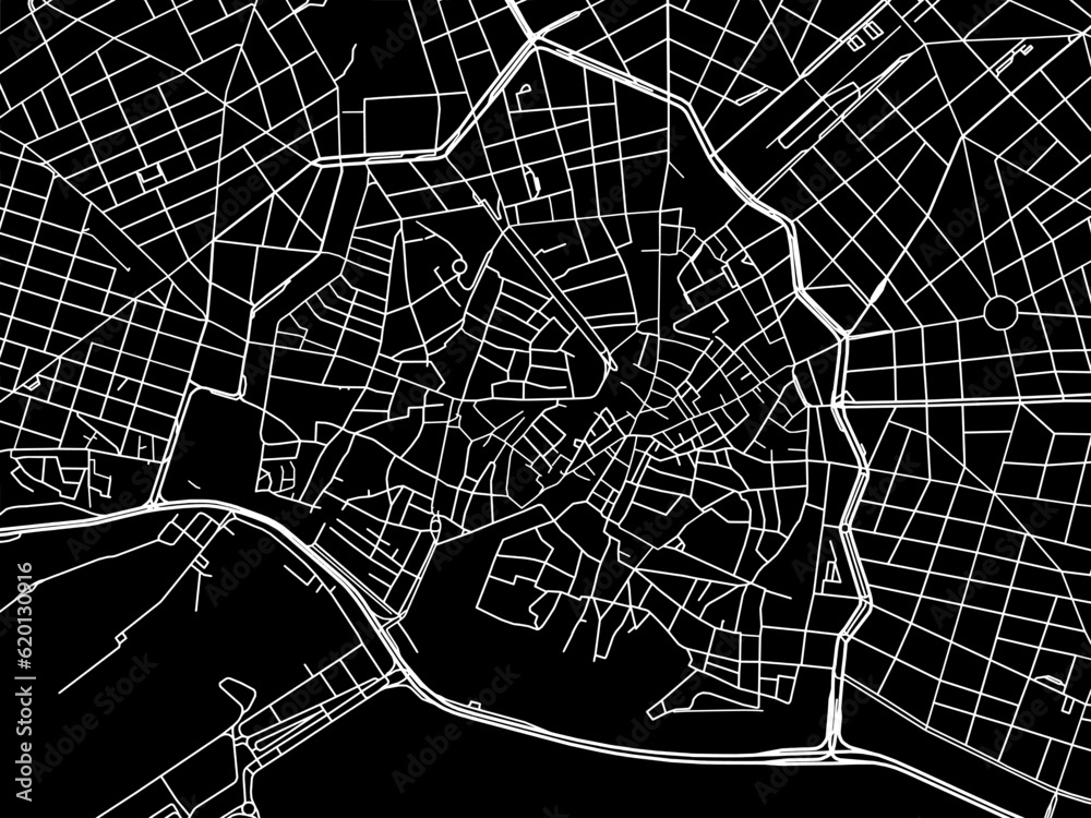 Vector road map of the city of Palma de Mallorca Centro in Spain on a ...