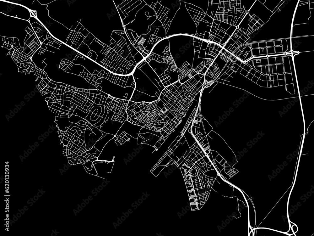 Vector road map of the city of El Puerto de Santa Maria in Spain on a ...