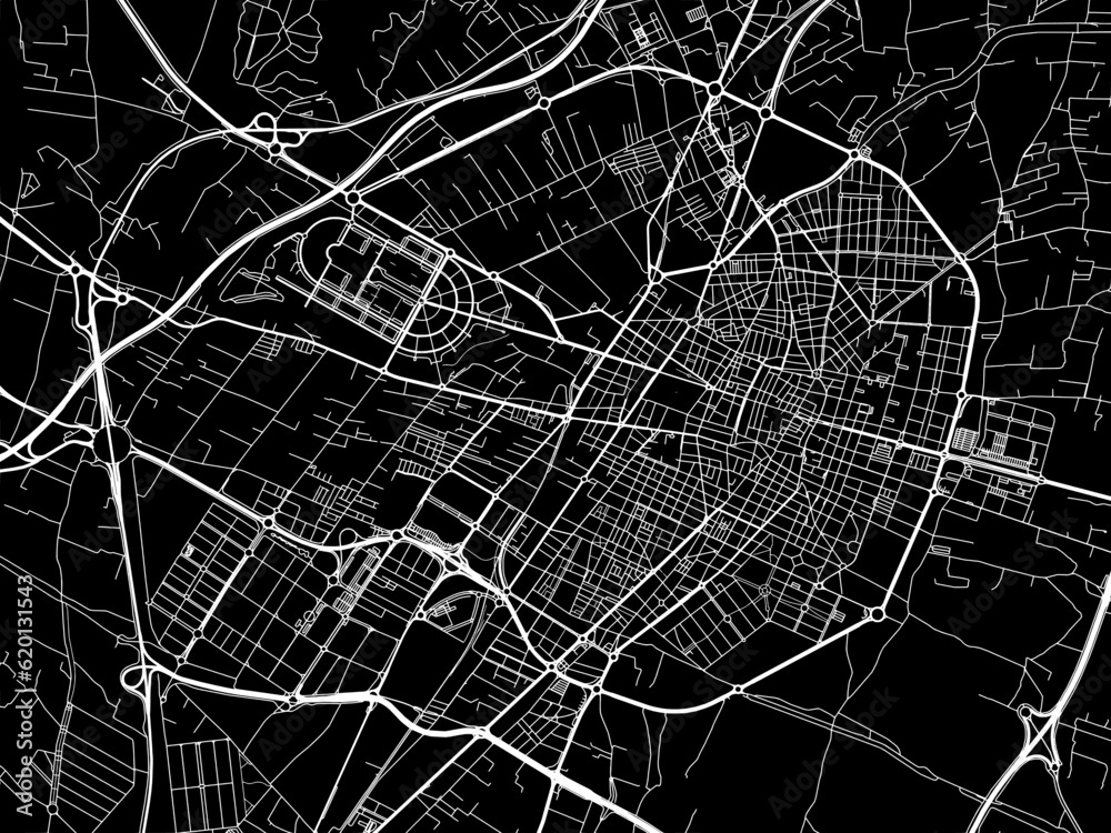 Vector road map of the city of Castellon de la Plana in Spain on a ...