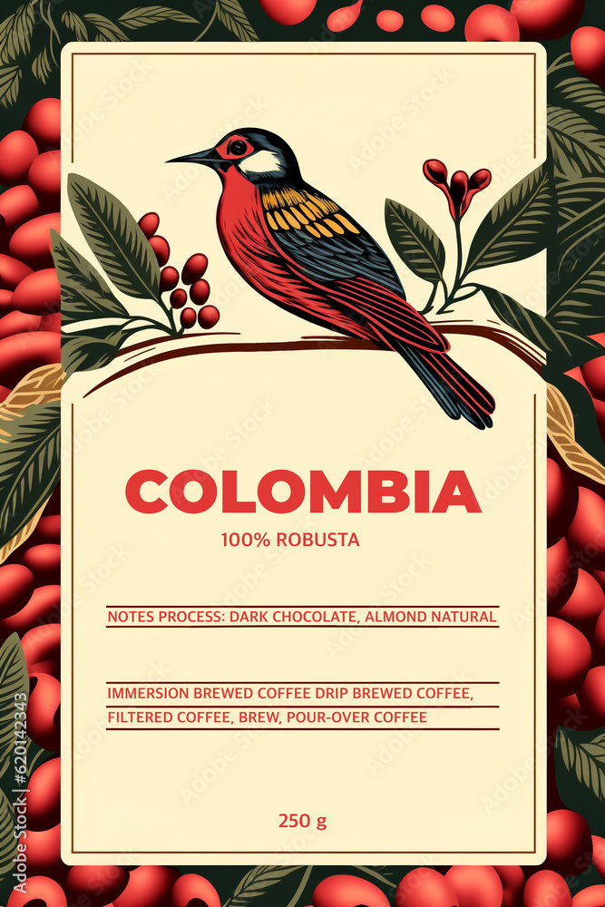 Generative AI. Packaging design for coffee. Sketch drawing art for ...