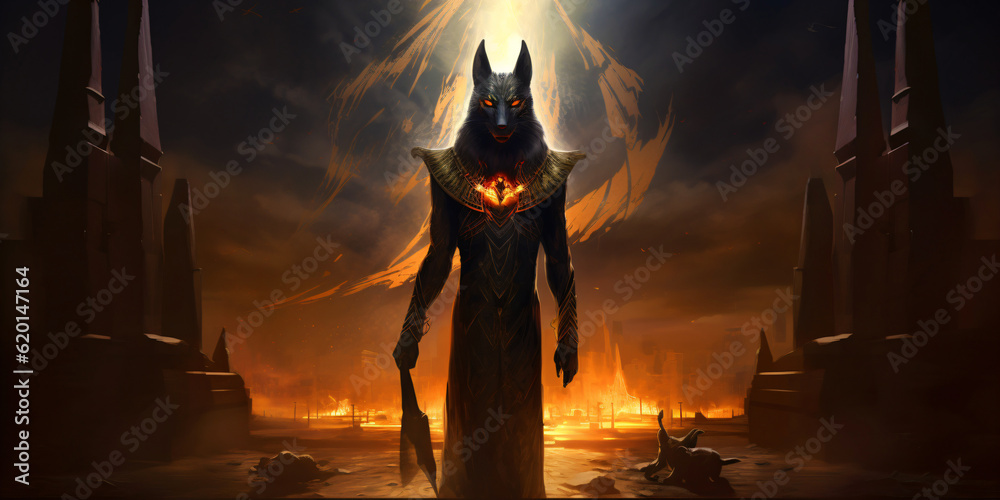 The ancient Egyptian god of death, generative ai Stock Illustration ...