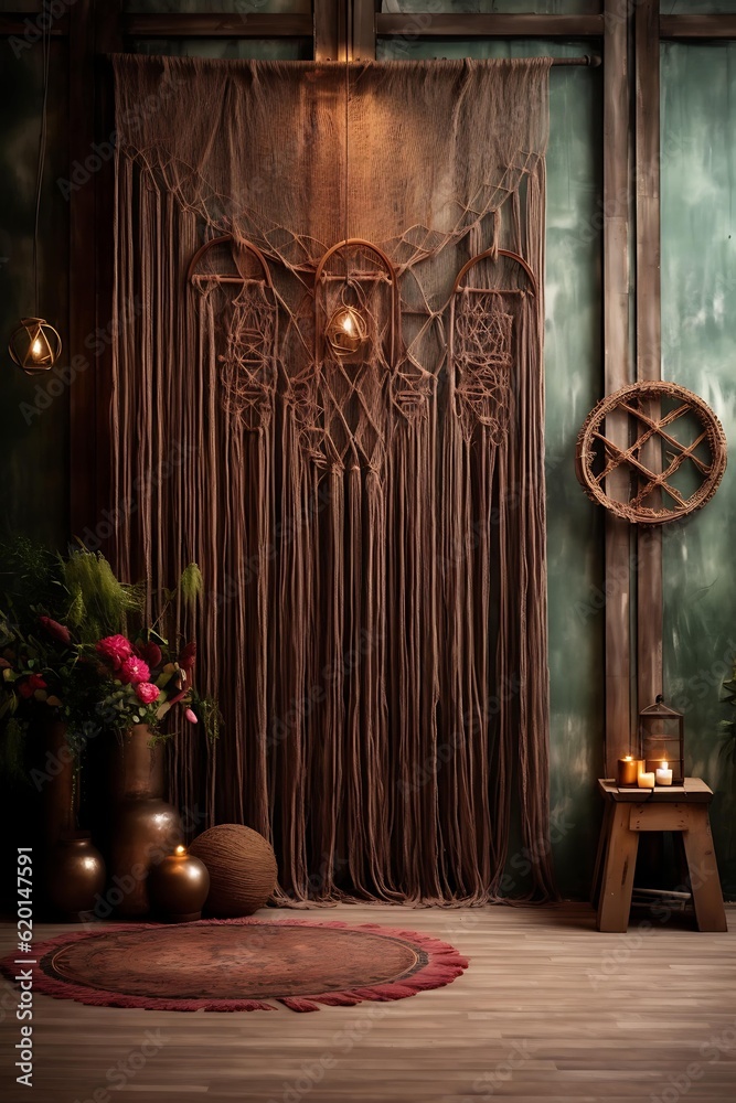 Boho Style Room Digital Backdrop. Boho Indoor Digital Backdrop ...