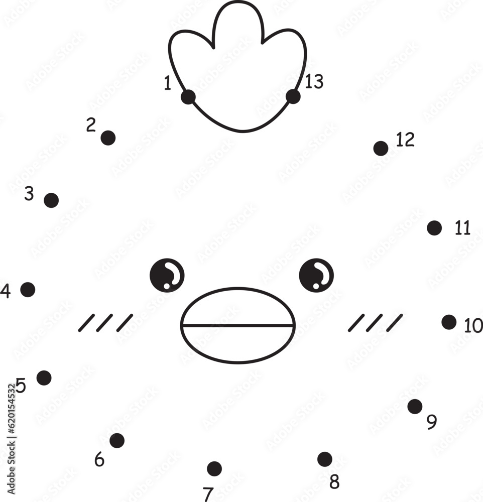 Vetor de Chicken Ocean Animals Dot to Dot Skip Counting cartoon doodle ...