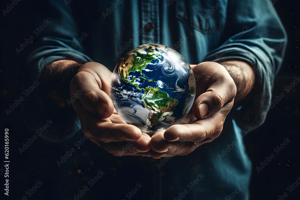 The natural world map save the environment in the grass of the green ...