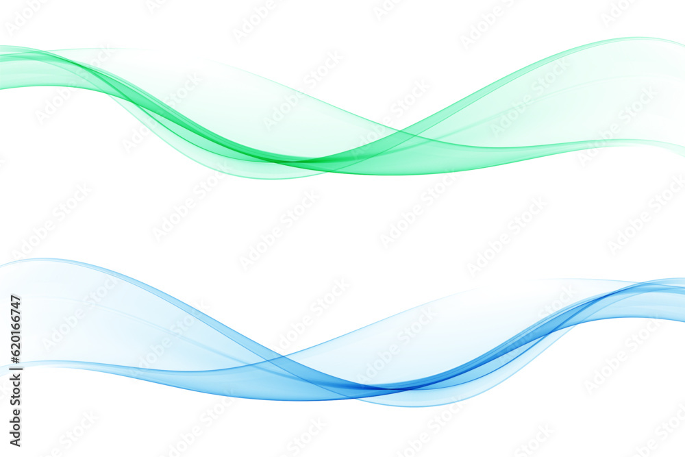 Green and blue flow of wavy lines, abstract wave background. Set of vector waves. Stock Vector ...