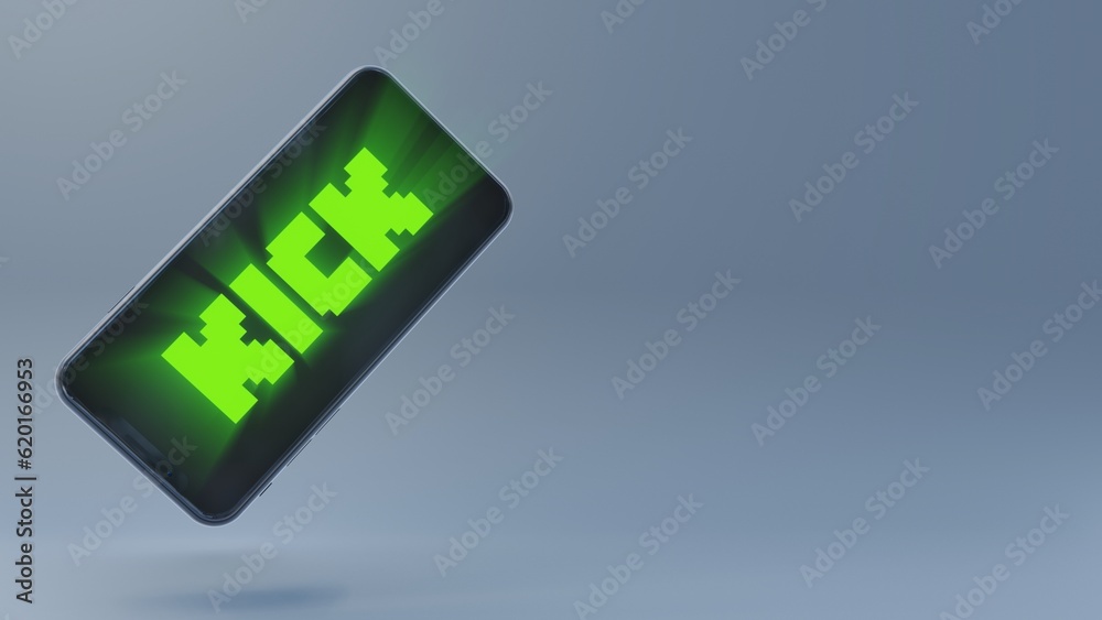 Kick streaming service logo beaming out of floating smartphone ...