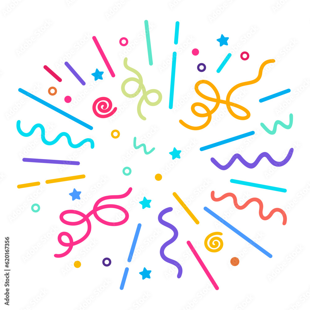 Celebration confetti, fireworks or congratulations confetti, vector ...
