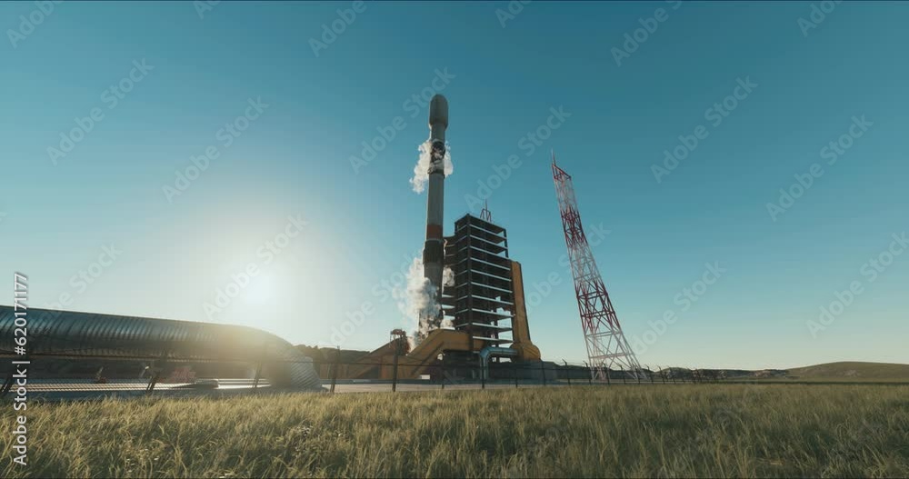 Launchpad Complex, Preparing a rocket for launch with a crew on a space ...