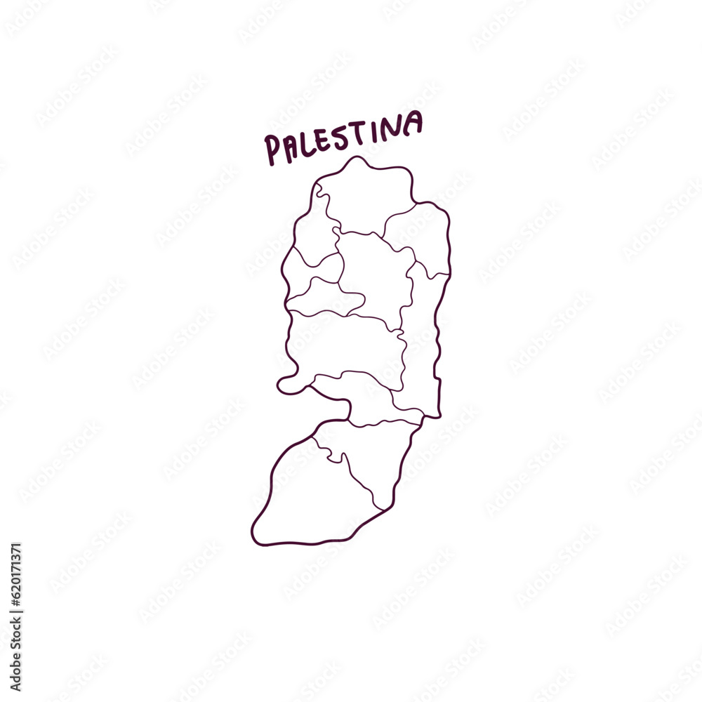 Palestine map drawing