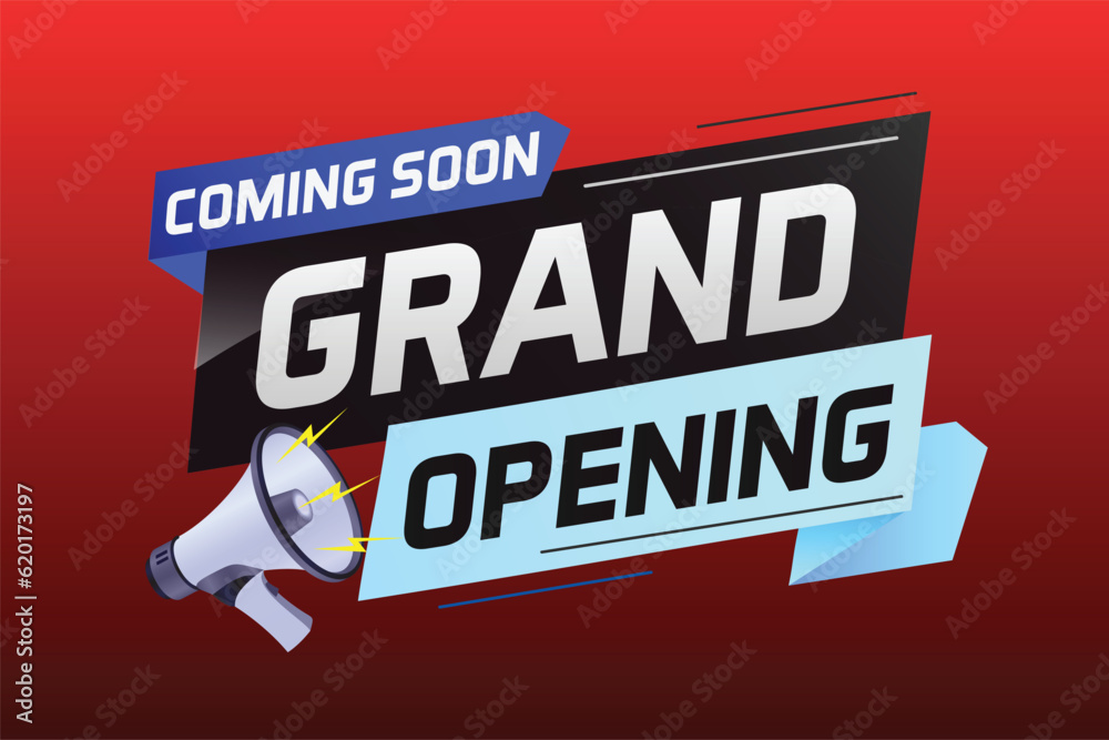 coming soon grand opening word concept vector illustration with ...